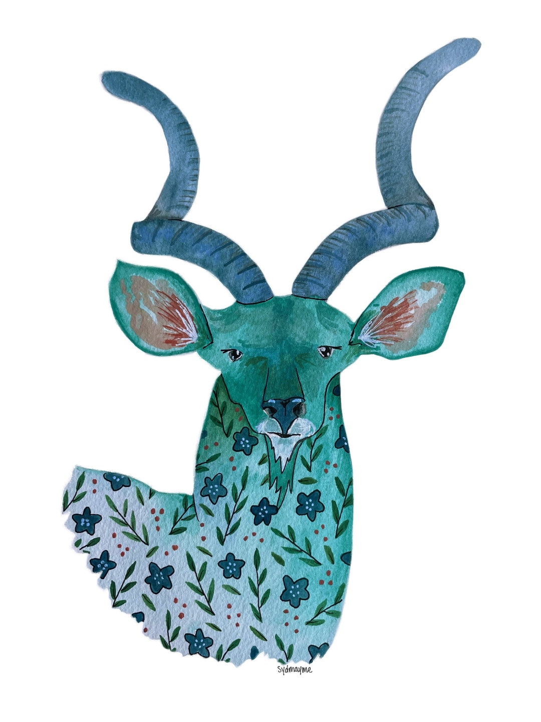 Kudu Folk Style Print 8 X 10 Folk Art Hand-painted Art - Etsy