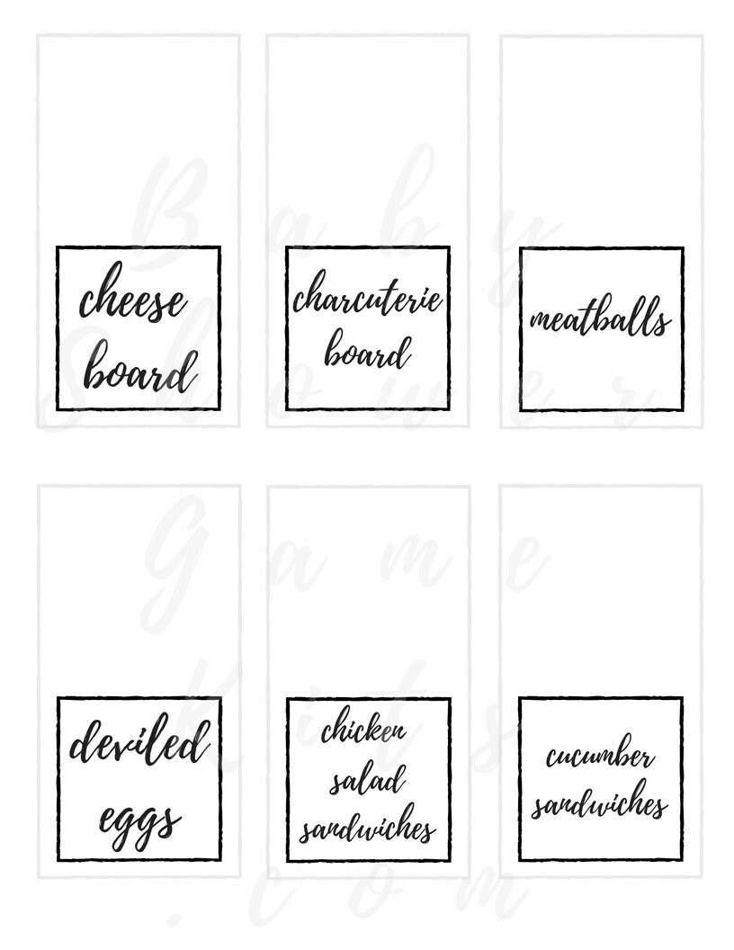 Food Signs/ Identifiers Kit, Instant Download - Etsy
