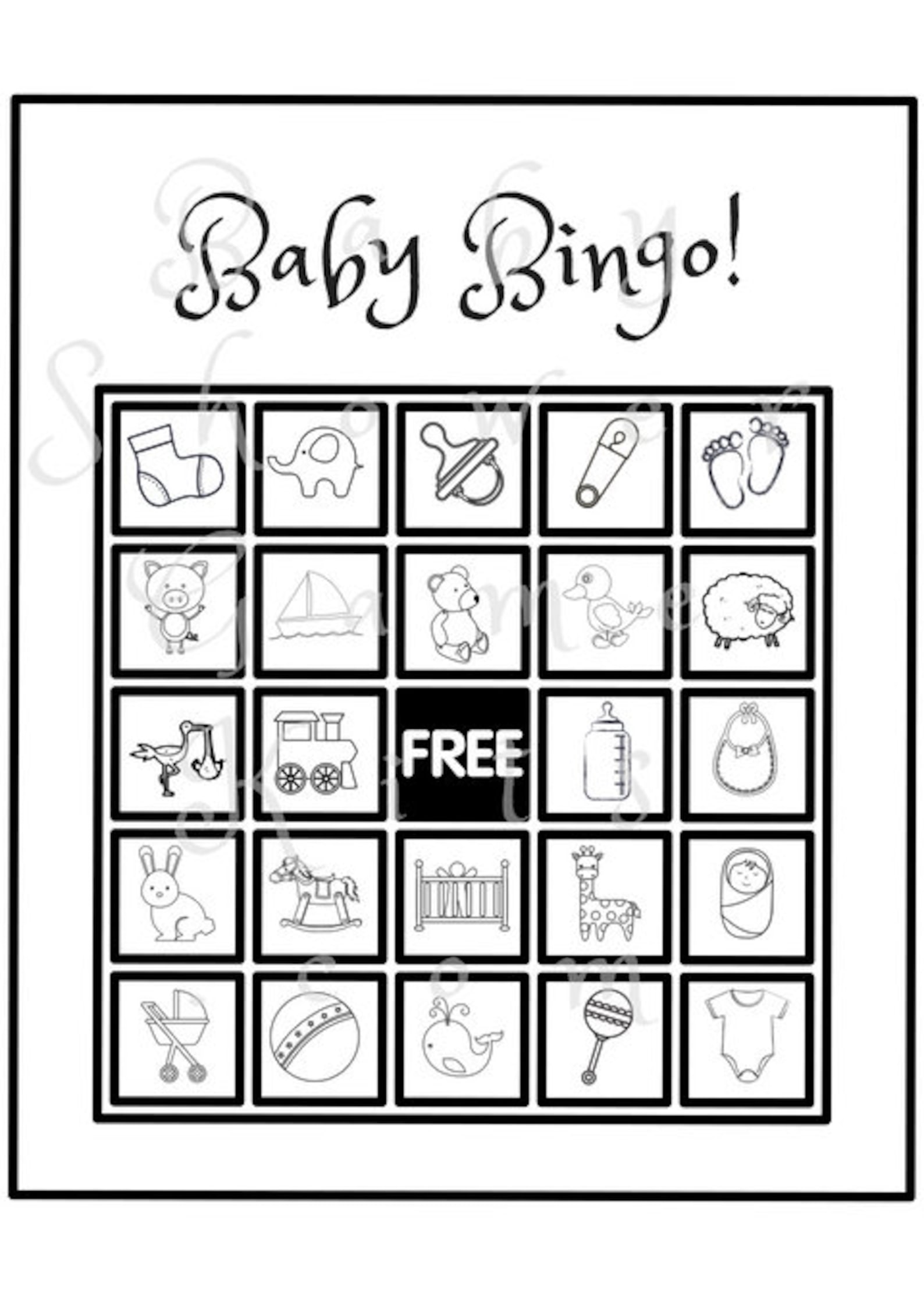Bingo Baby Shower Game Kit With Sweet Rhymes, Instant Download - Etsy