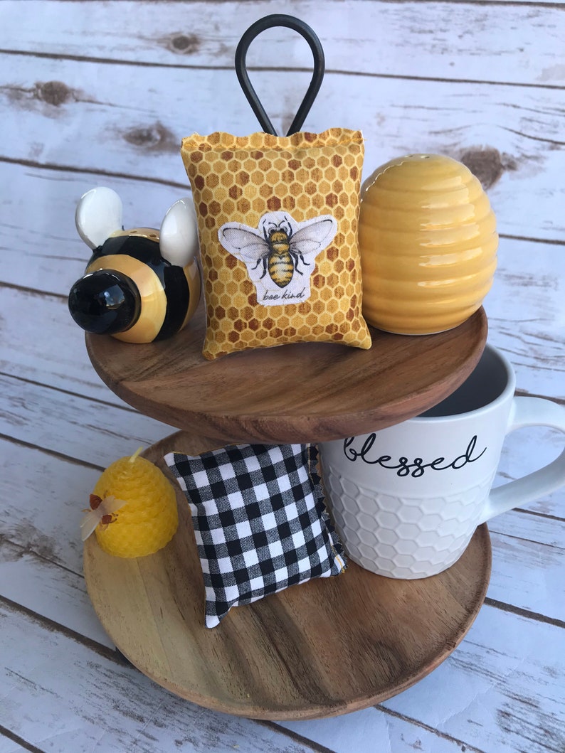Mini Bee Pillow Honey Bee Tiered Tray Bee Decor Tiered Tray - Etsy