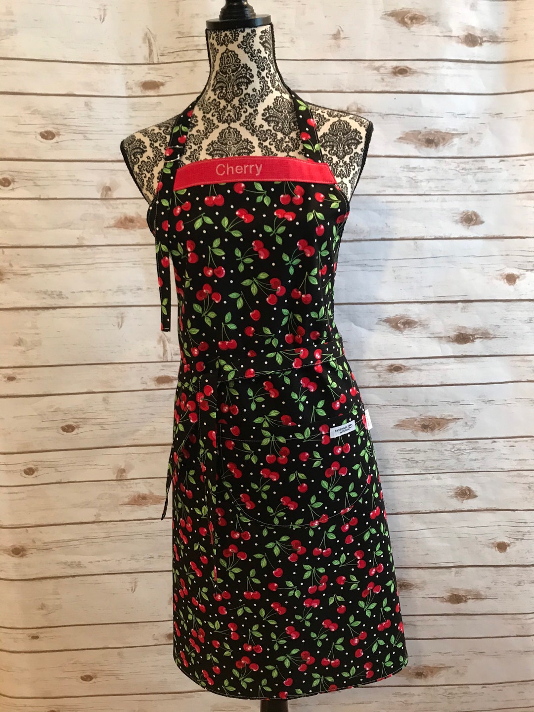 Cherry Apron,women Apron, Garden Apron, Cotton Apron, Cooking Apron ...