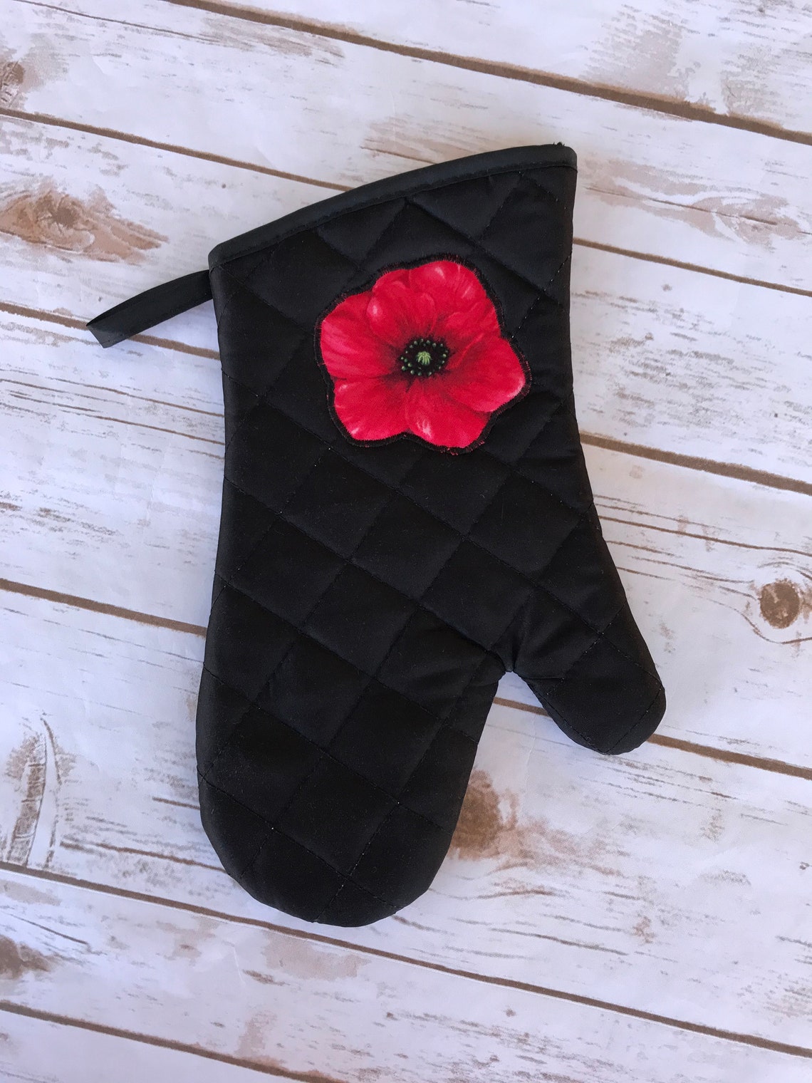 Pot Holders and Oven Mitten , Poppyseeds Flowers , Mother Day Gift, for ...