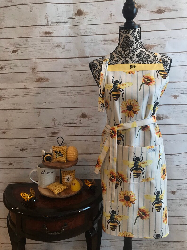 Honey Bee Apron Personalize Kitchen Apron Gift Birthday | Etsy