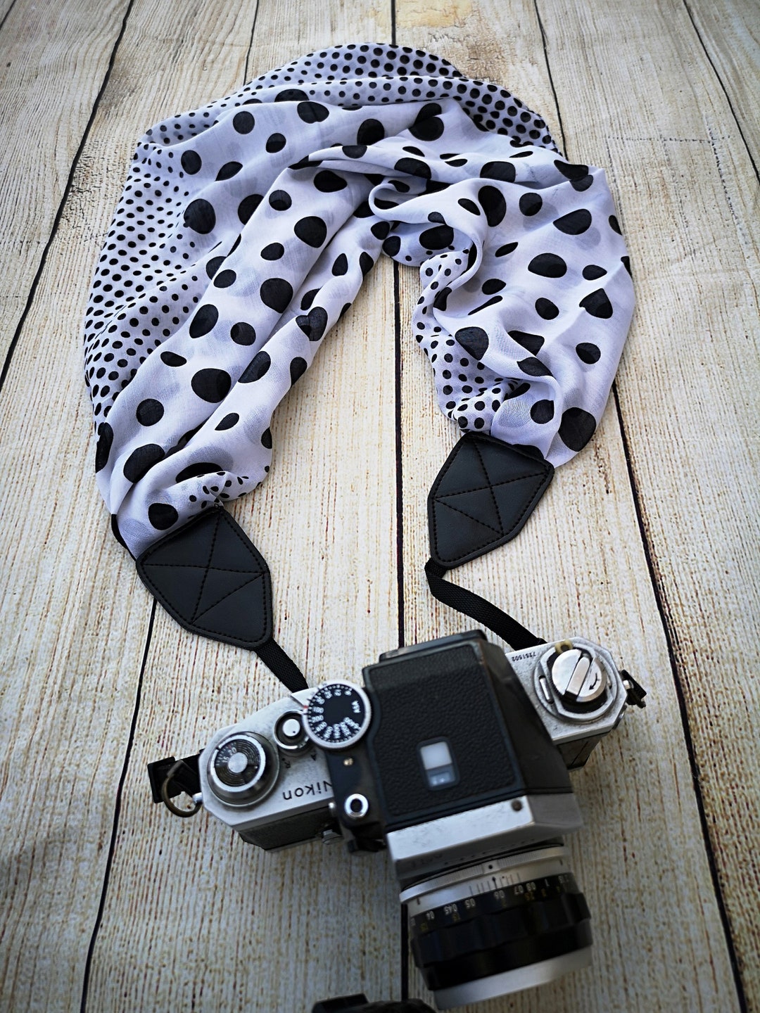 Scarf Camera Strap - "oreo" - Gift for Photographer and Women, Suitable ...