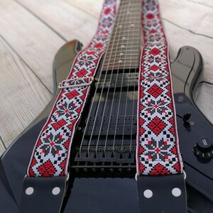 Guitar Strap, Adjustable Personalized Strap, "bazooka", Black Leather ...