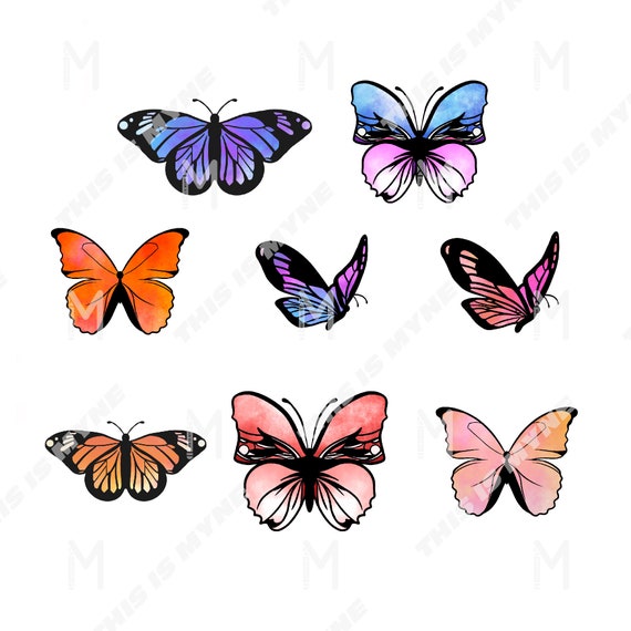 Butterfly Clipart PNG | Etsy