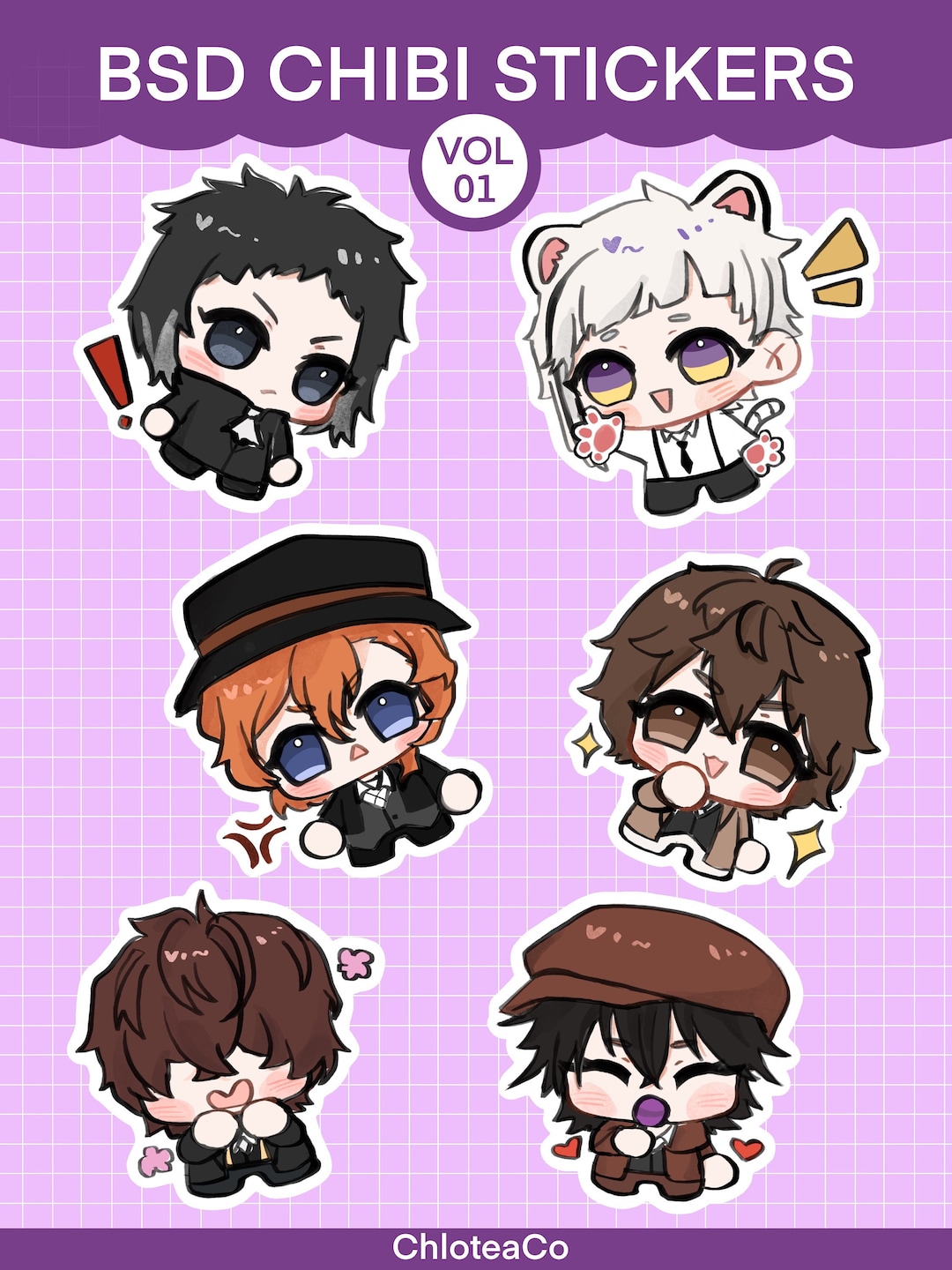 Bungou Stray Dogs BSD Chibi Sticker Sheet - Etsy