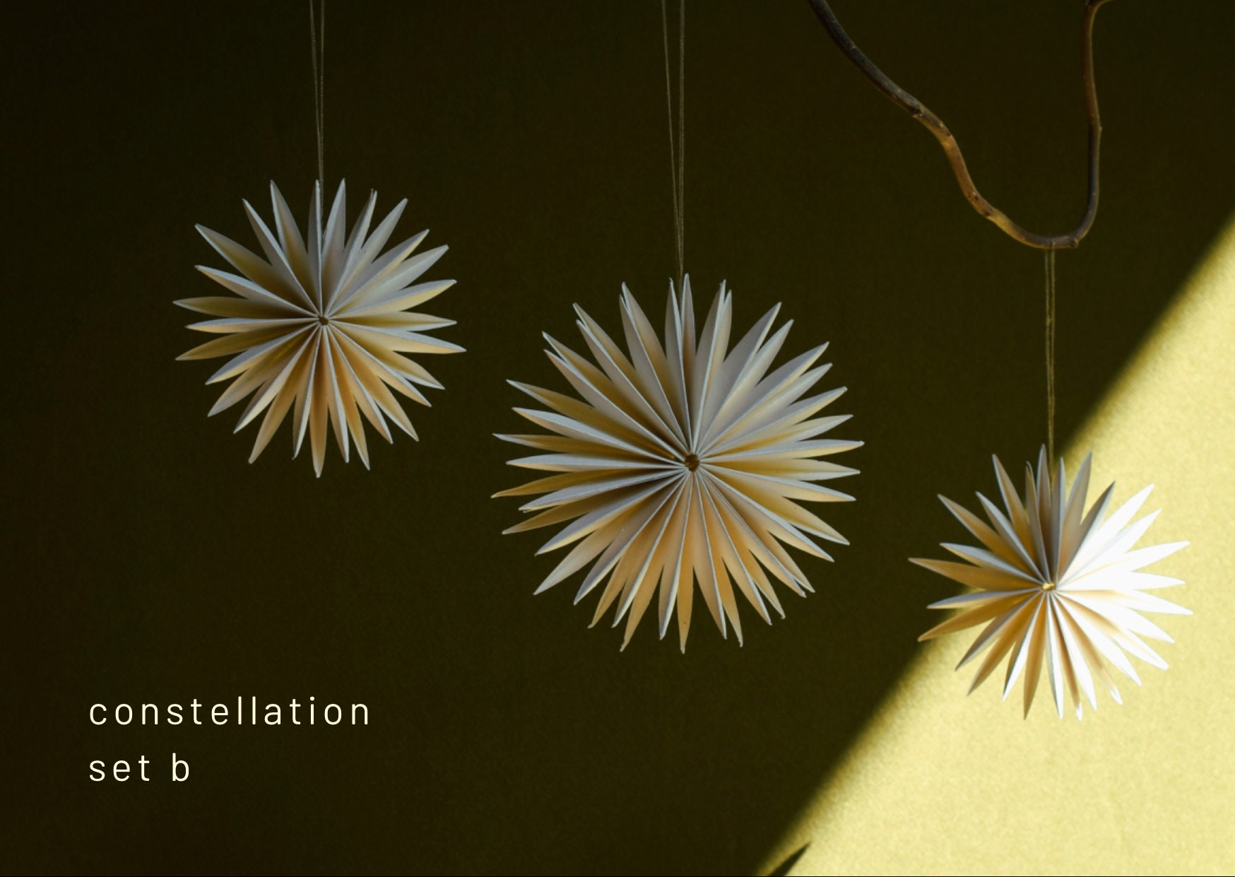 CONSTELLATION Recycled Paper Star Decorations Snowflake Origami Hanging ...