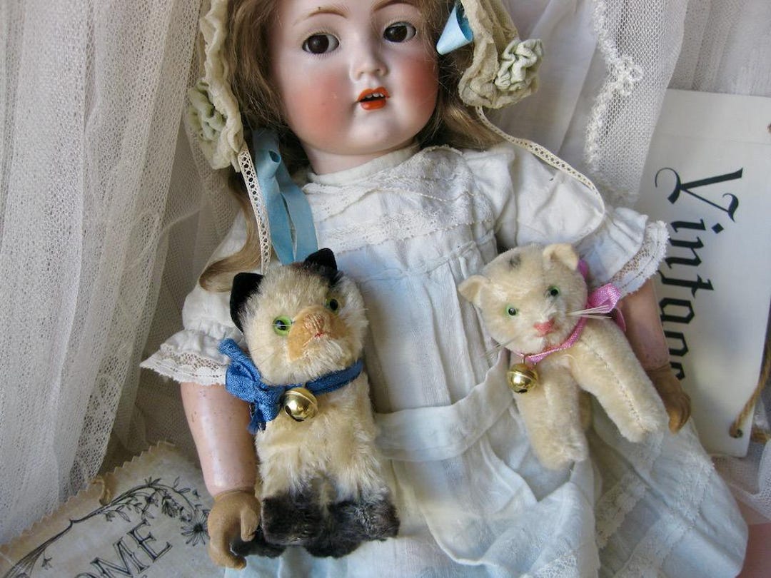 Set of 2 Cute Cats Old Steiff Cat Herrmann Kitten Steiff Animal Vintage ...