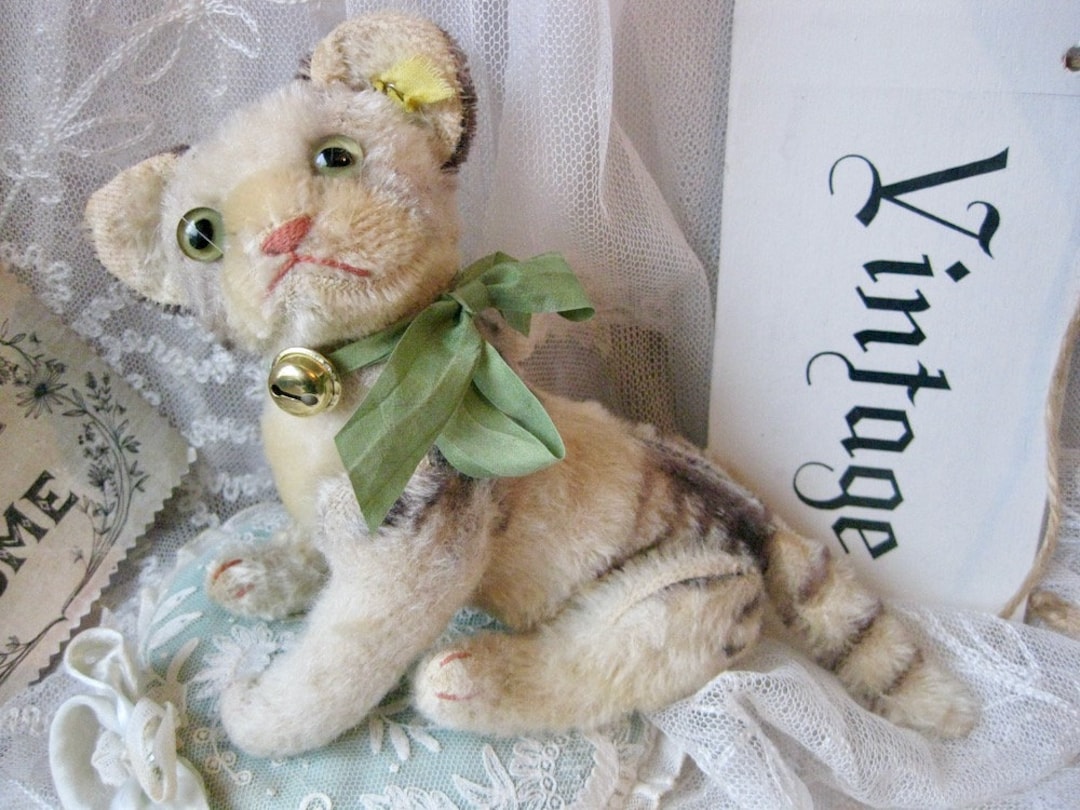 Steiff Cat Kitty Vintage Sweet Kitten Shabby Brocante Plush Toy 50s ...
