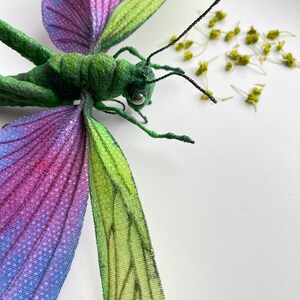 Textile Sculpture of a Grasshopper , Fabric Sculpture of Insect , Home ...