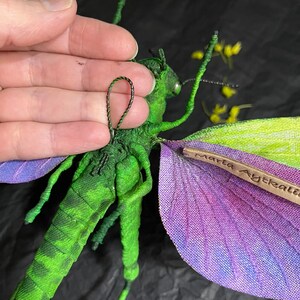 Textile Sculpture of a Grasshopper , Fabric Sculpture of Insect , Home ...