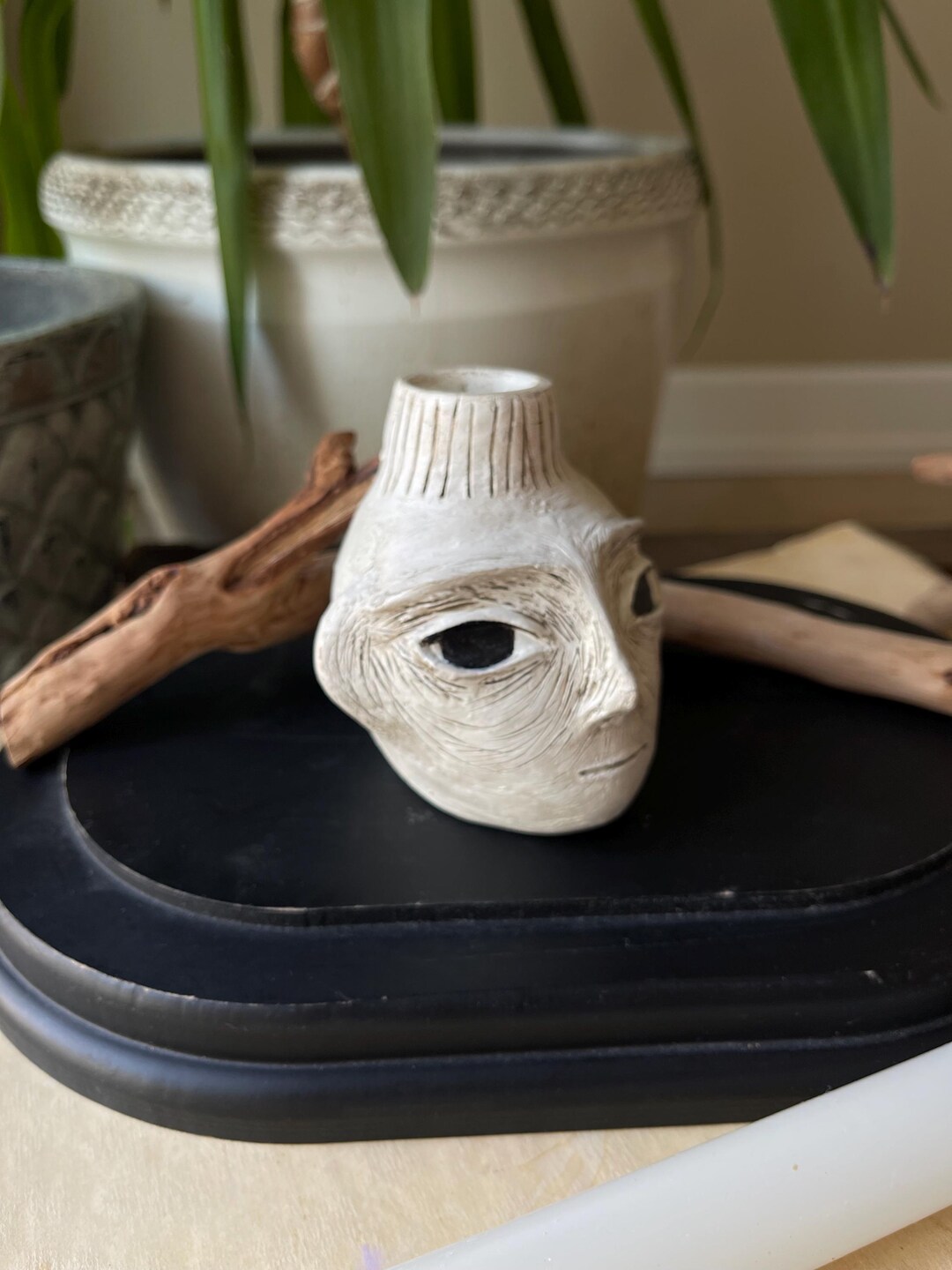 Candlestick in the Shape of a Head , Unusual Candlestick , Human Head ...