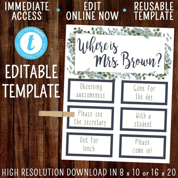 Out of Office Sign - Etsy