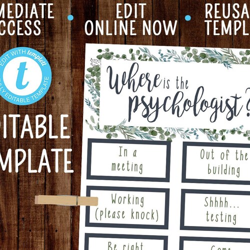 School Psychologist Sign Door Office Where is the Psychologist - Etsy