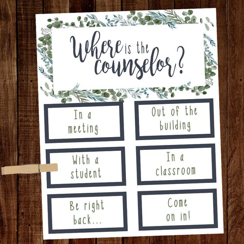 Where is the Counselor Office Door Sign School Counselor - Etsy
