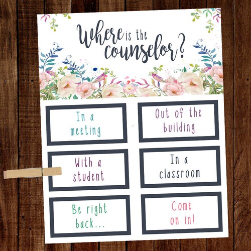Where is the Counselor Sign Editable Counseling Office Sign - Etsy