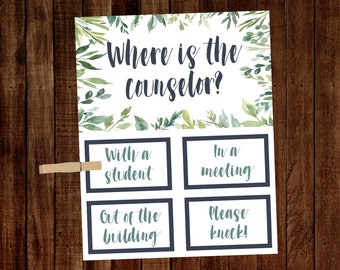 Where is the Counselor Office Door Sign School Counselor | Etsy