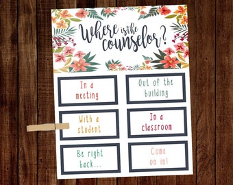 Where is the Counselor Office Door Sign | Etsy