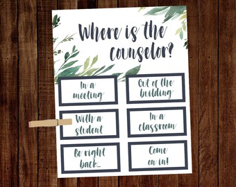 Where is the Counselor Office Door Sign School Counselor | Etsy