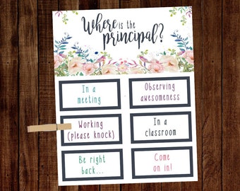 INSTANT DOWNLOAD Where's the Principal Office Door Sign - Etsy