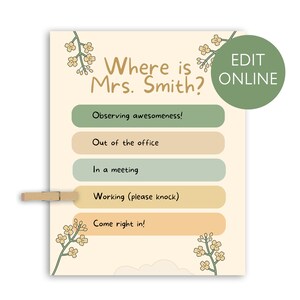 EDITABLE Office Door Sign Template, Custom Name Sign - Etsy Australia