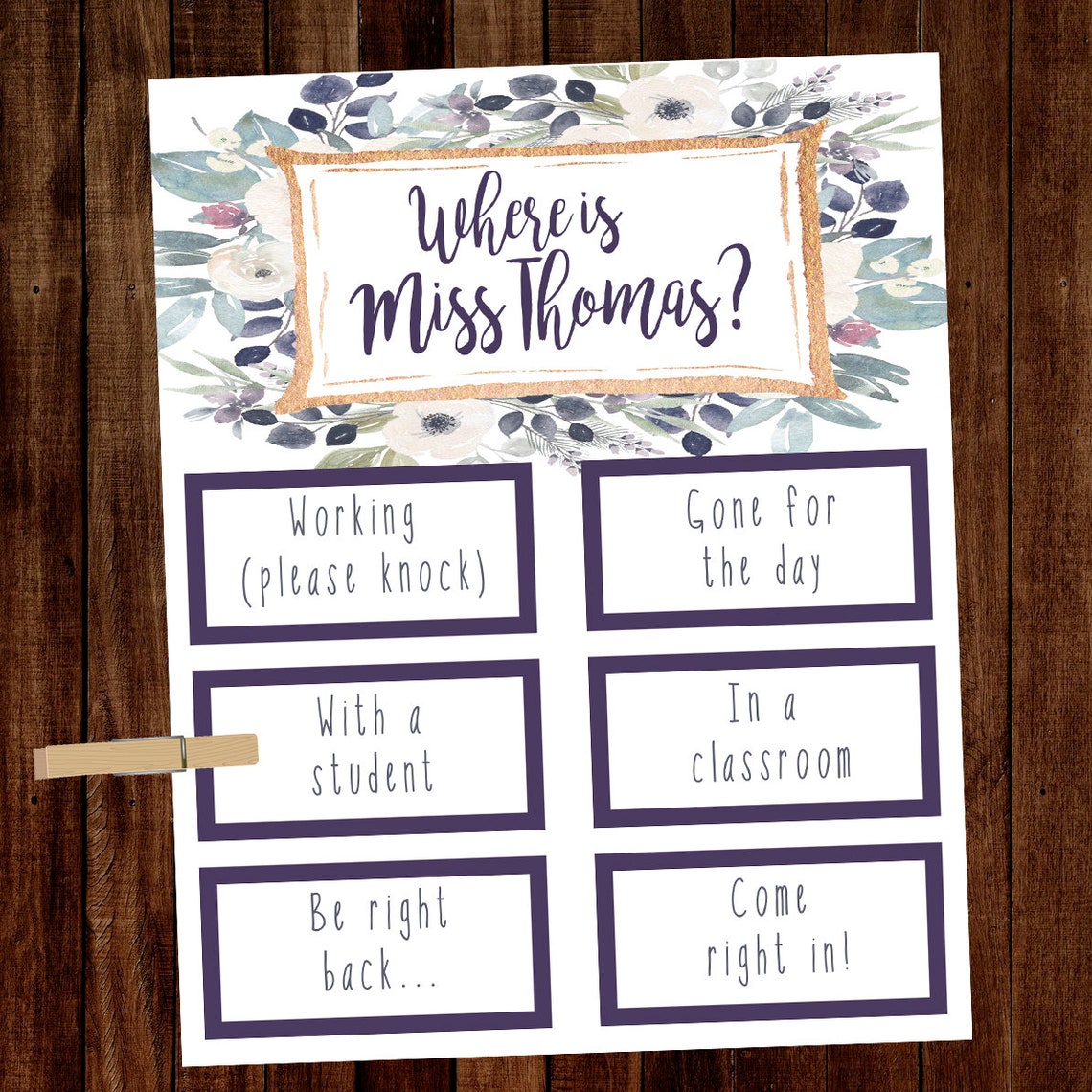 EDITABLE Office Door Sign Template Custom Name Sign - Etsy