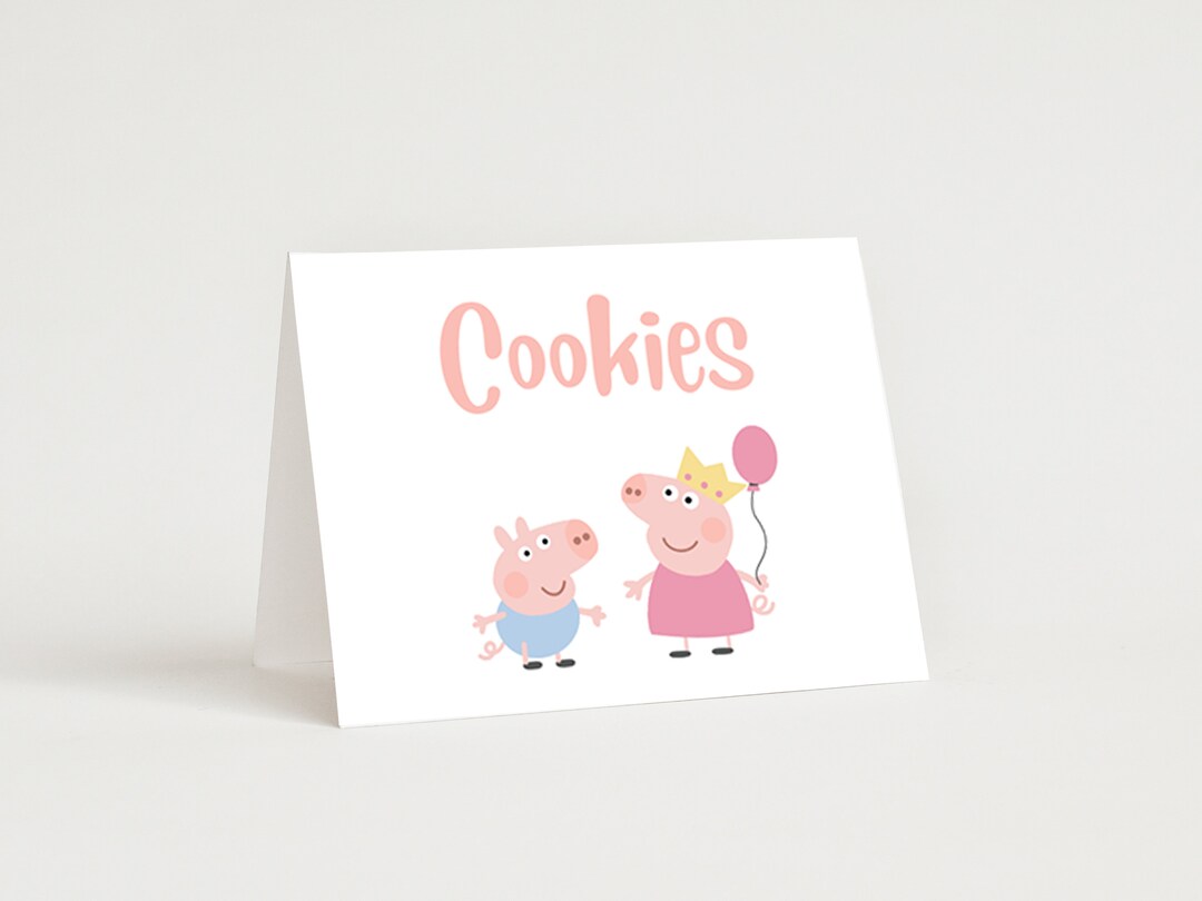 Modern Peppa Pig Food Labels, Simple Editable Food Labels for Buffet ...