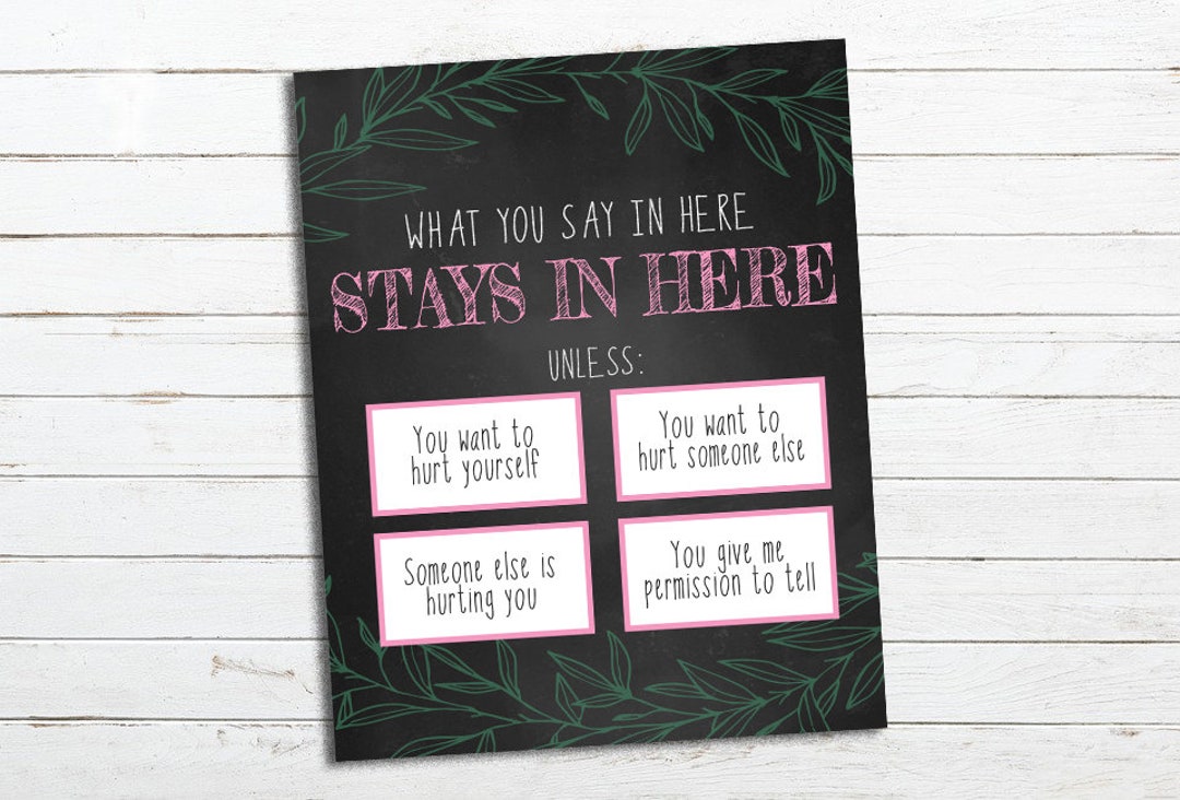 What You Say in Here Stays in Here School Psychologist Counselor Sign ...