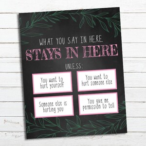 What You Say in Here Stays in Here School Psychologist Counselor Sign ...