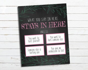 What You Say in Here Stays in Here Sign School Counselor Decor - Etsy