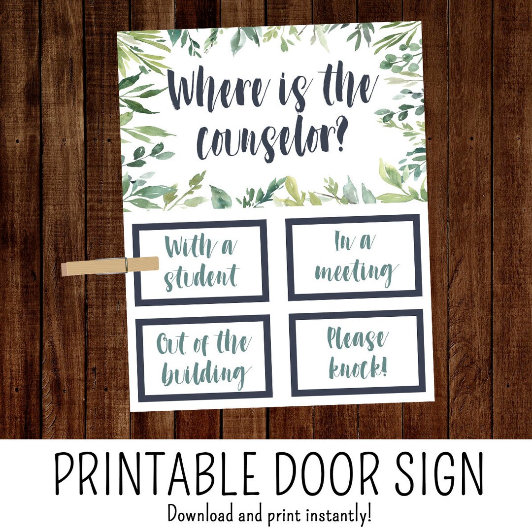Where is the Counselor Office Door Sign School Counselor Sign - Etsy