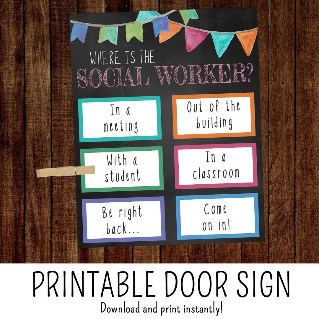 Social Worker Sign Where is the Social Worker Door Sign - Etsy