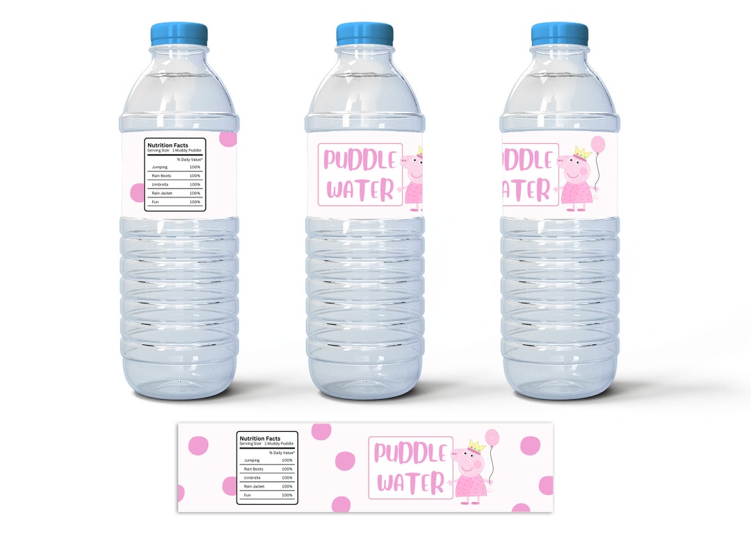 Editable Peppa Pig Water Bottle Labels, Puddle Water Labels, Peppa ...