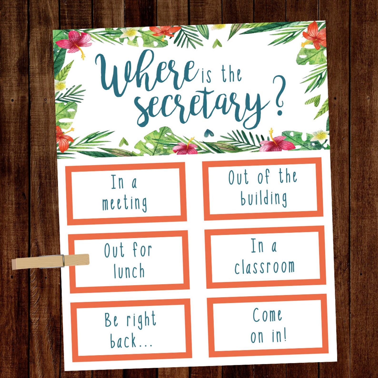 Where is the Secretary School Secretary Sign Secretary | Etsy