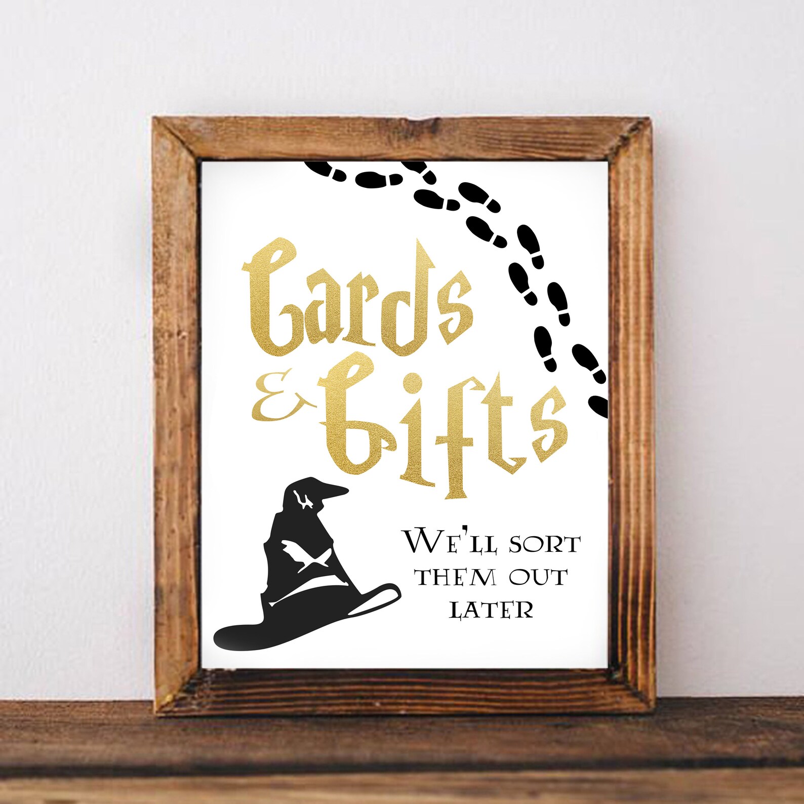 Cards & Gifts Sorting Hat Sign Black and Gold HP Themed - Etsy