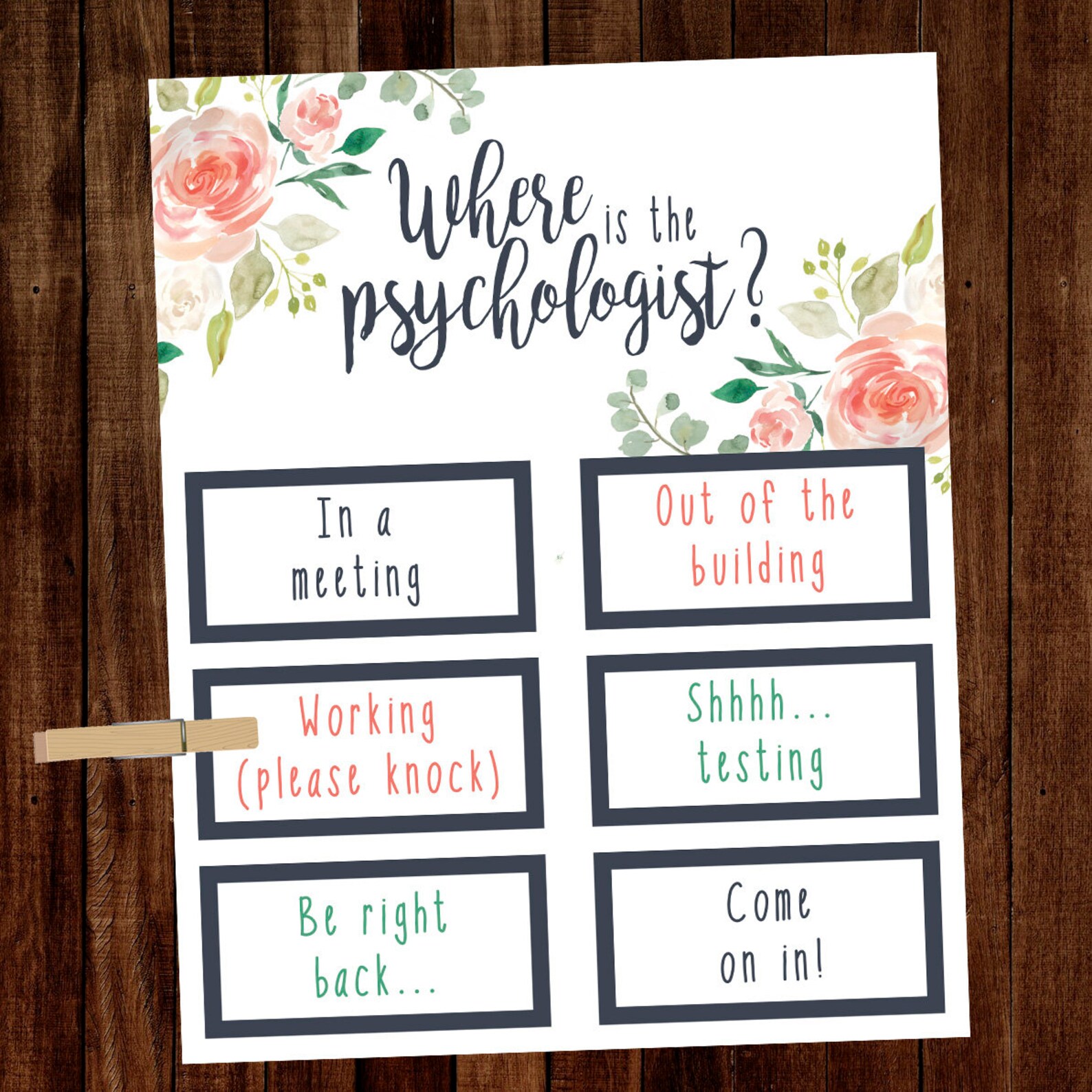 Where is the Psychologist Pink Floral School Psychologist - Etsy