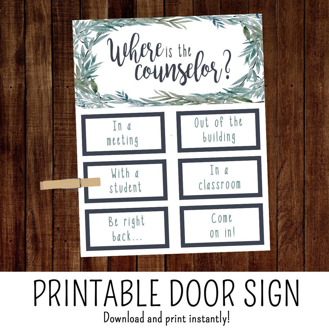 Where is the Counselor Office Door Sign School Counselor Sign - Etsy