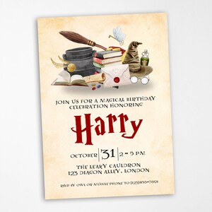 Wizard Themed Birthday Invitation, Editable Digital Download - Etsy