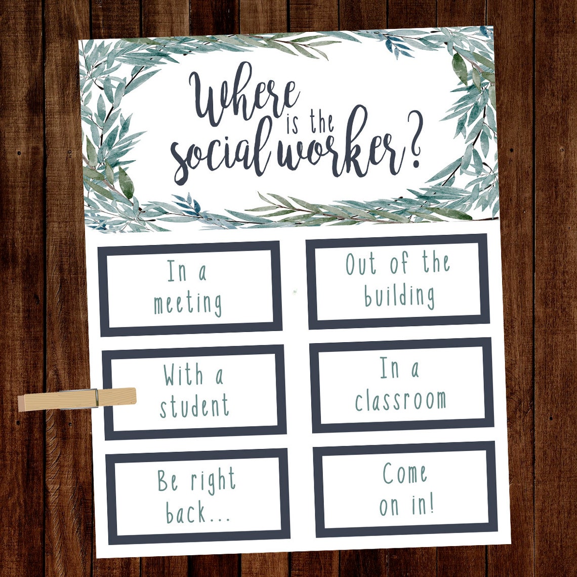 Social Worker Sign Back to School Office Decor Printable - Etsy