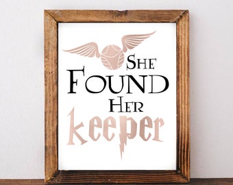 She Found Her Keeper Golden Snitch Bridal Shower Sign HP Themed - Etsy