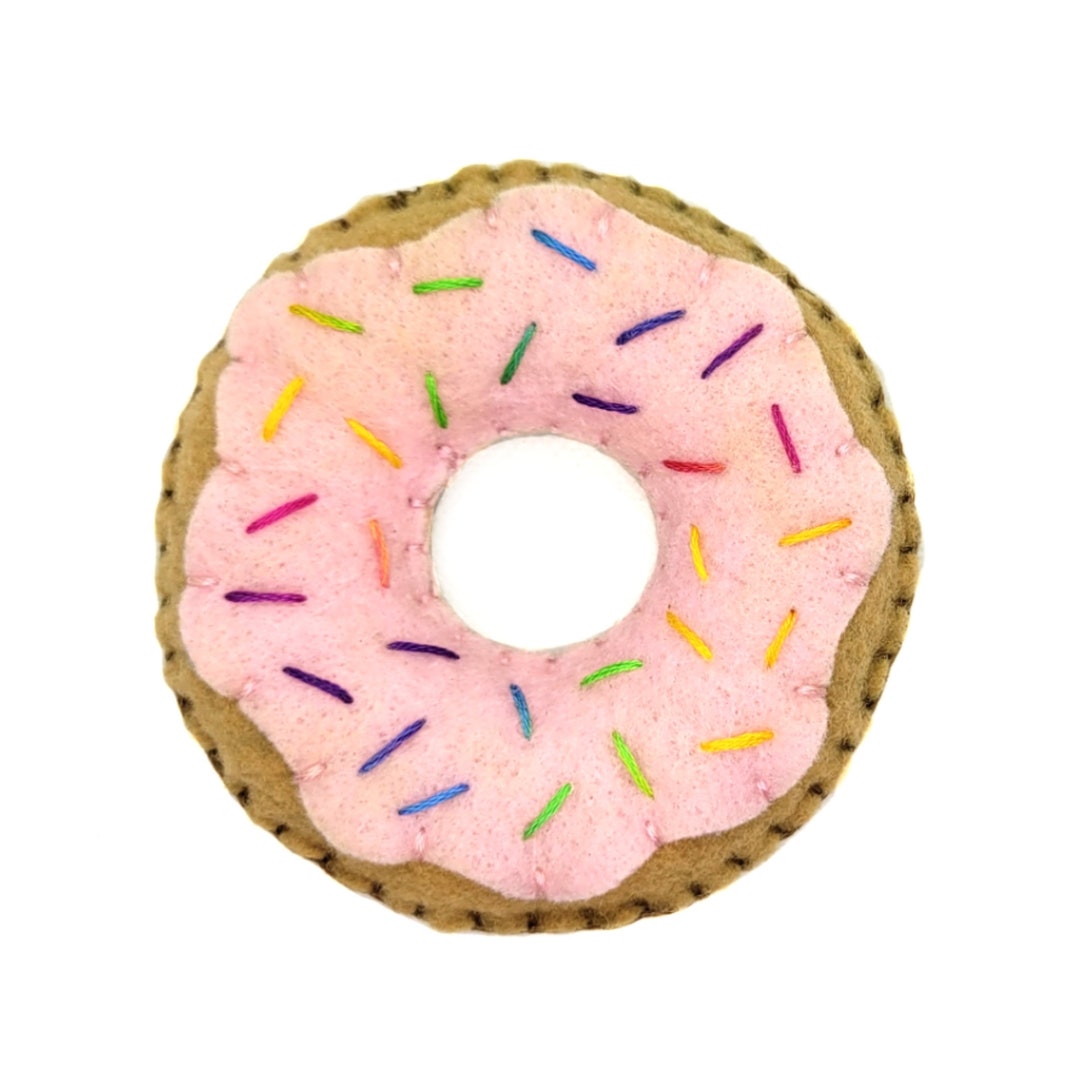 Rainbow Sprinkle Strawberry Donut Catnip Cat Toy Hand-sewn Handmade ...