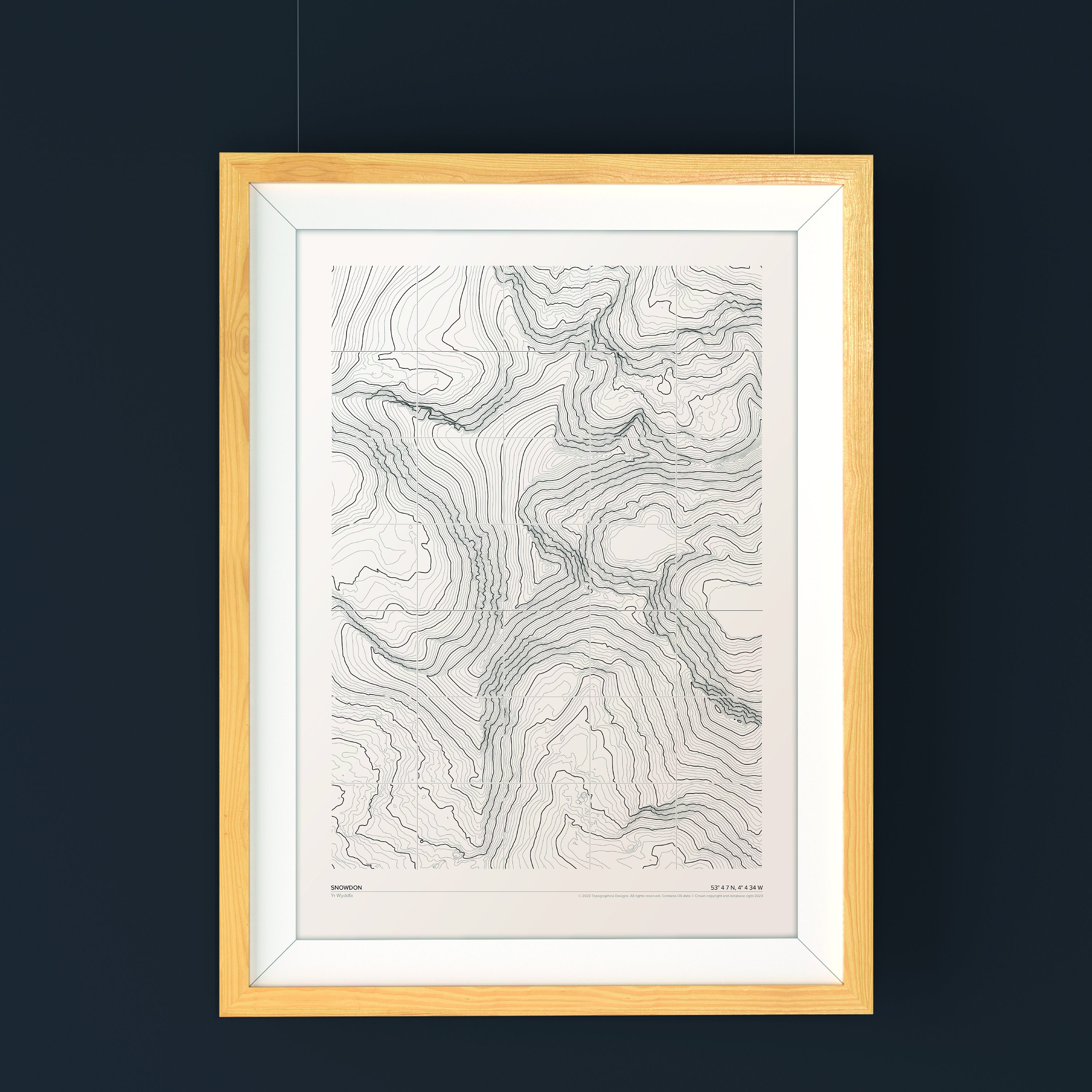 Snowdon Topographic Artprint Contour Poster Summit Map - Etsy