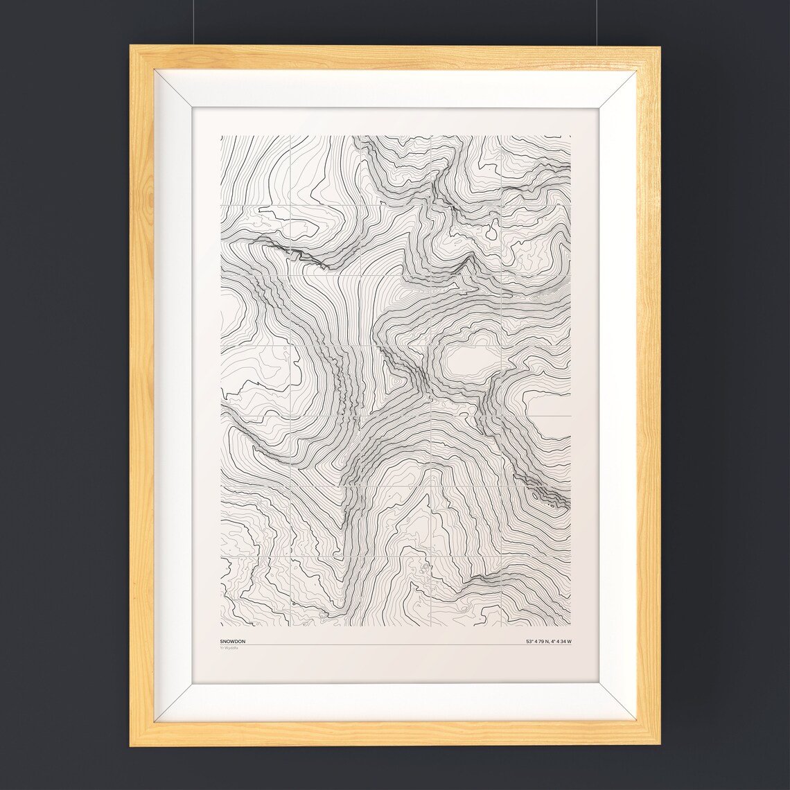 Snowdon Topographic Artprint Contour Poster Summit Map - Etsy