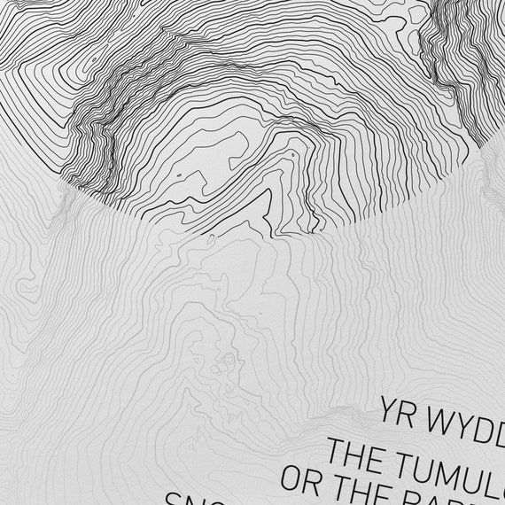 Snowdon Topographic Artprint Contour Poster Summit Map | Etsy UK