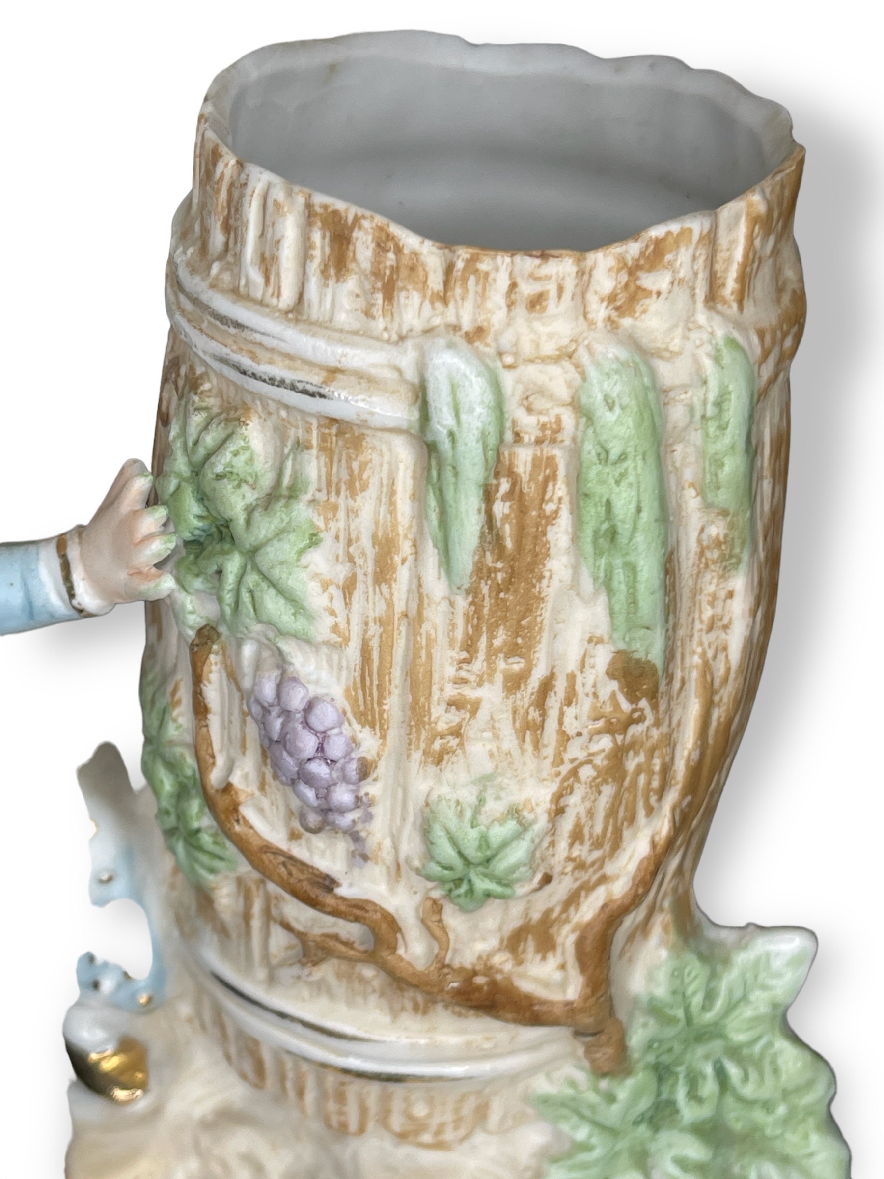 Rare Gebruder Heubach Germany Porcelain Boy With Wine Barrel // Vintage ...