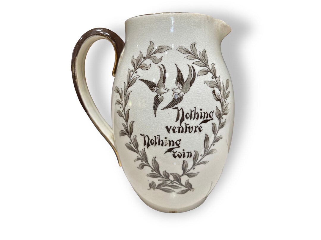 Rare Antique Royal Doulton Series Proverb Motto Jug Pitcher Nothing ...