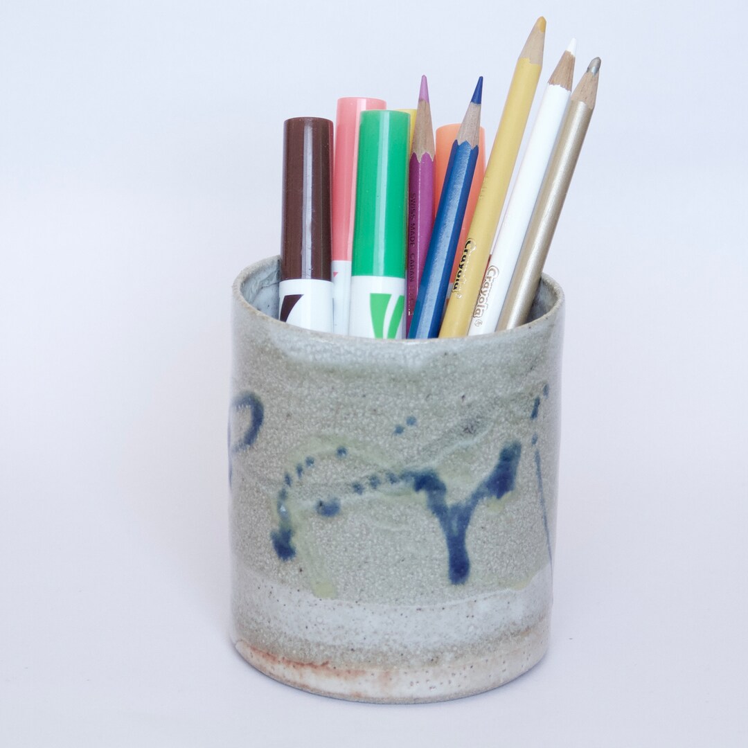 Ceramic Handmade Pencil Holder Pottery Brush Holder Small Vase Ready