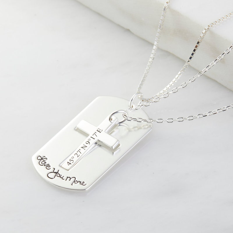 Cross Necklace for a Couple - Etsy