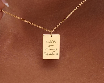 Custom, Personalized, Engraved, Handwritten Tag Necklace - Etsy